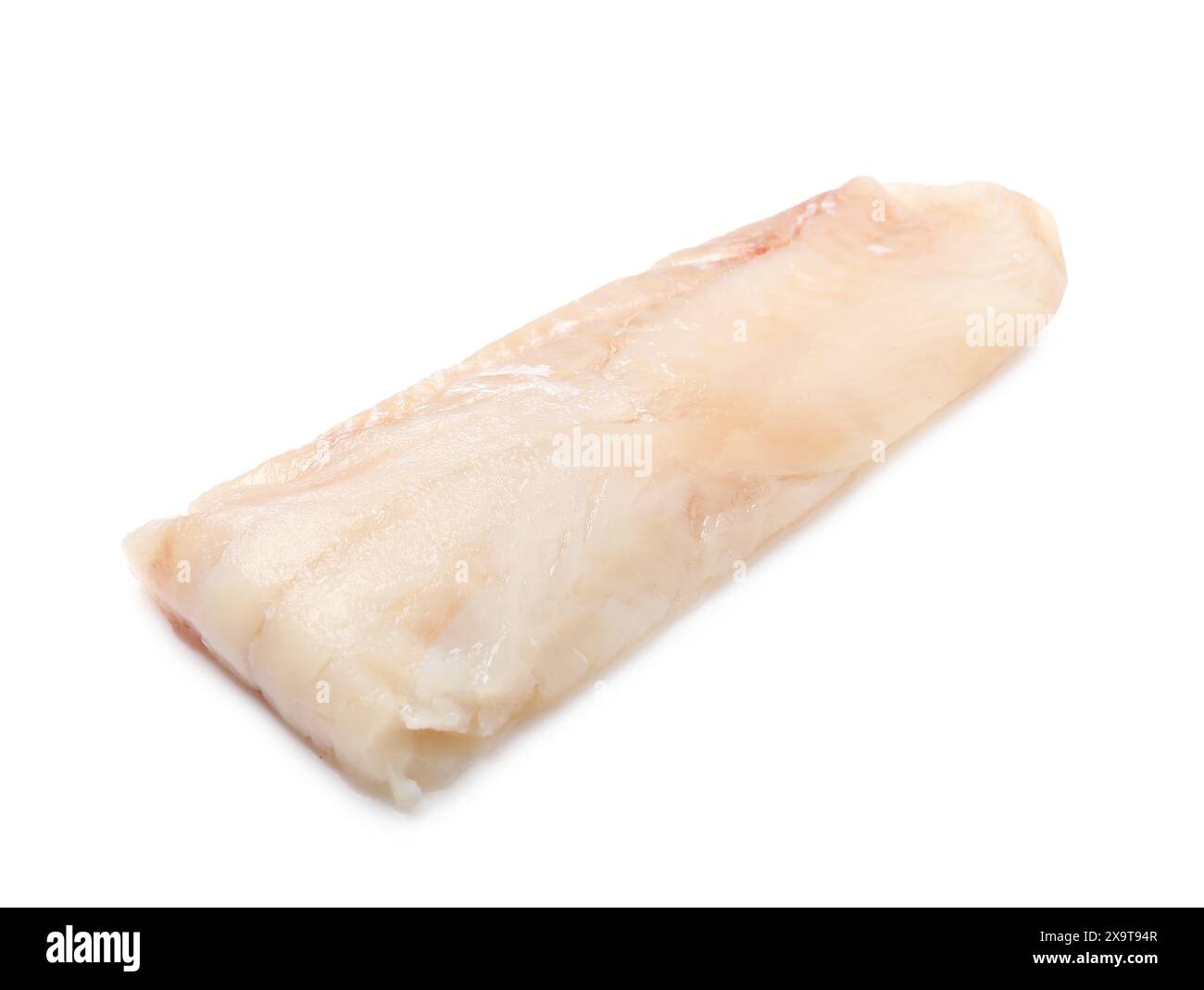 Piece of raw cod fish isolated on white Stock Photo - Alamy