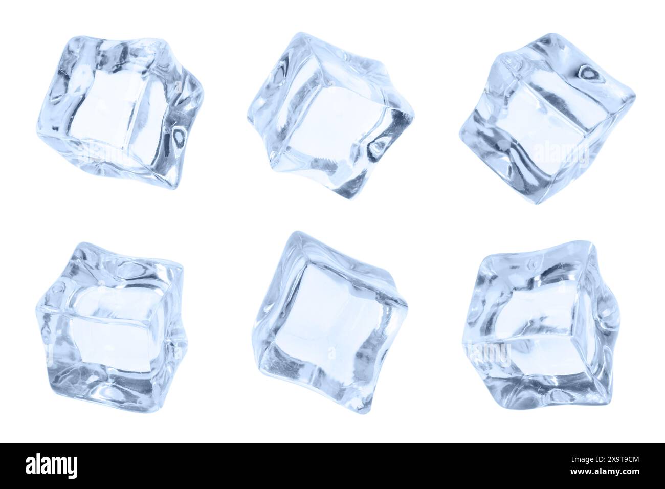 Crystal clear ice cubes isolated on white, set Stock Photo - Alamy
