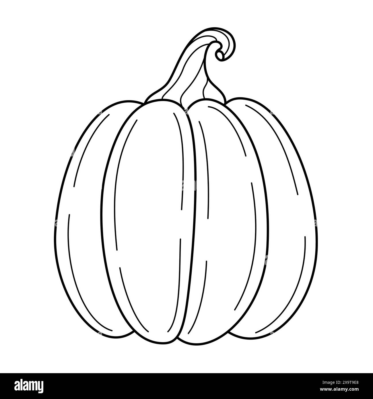 Hand Drawn pumpkin line art. Pumpkin doodle icon. Black and white ...