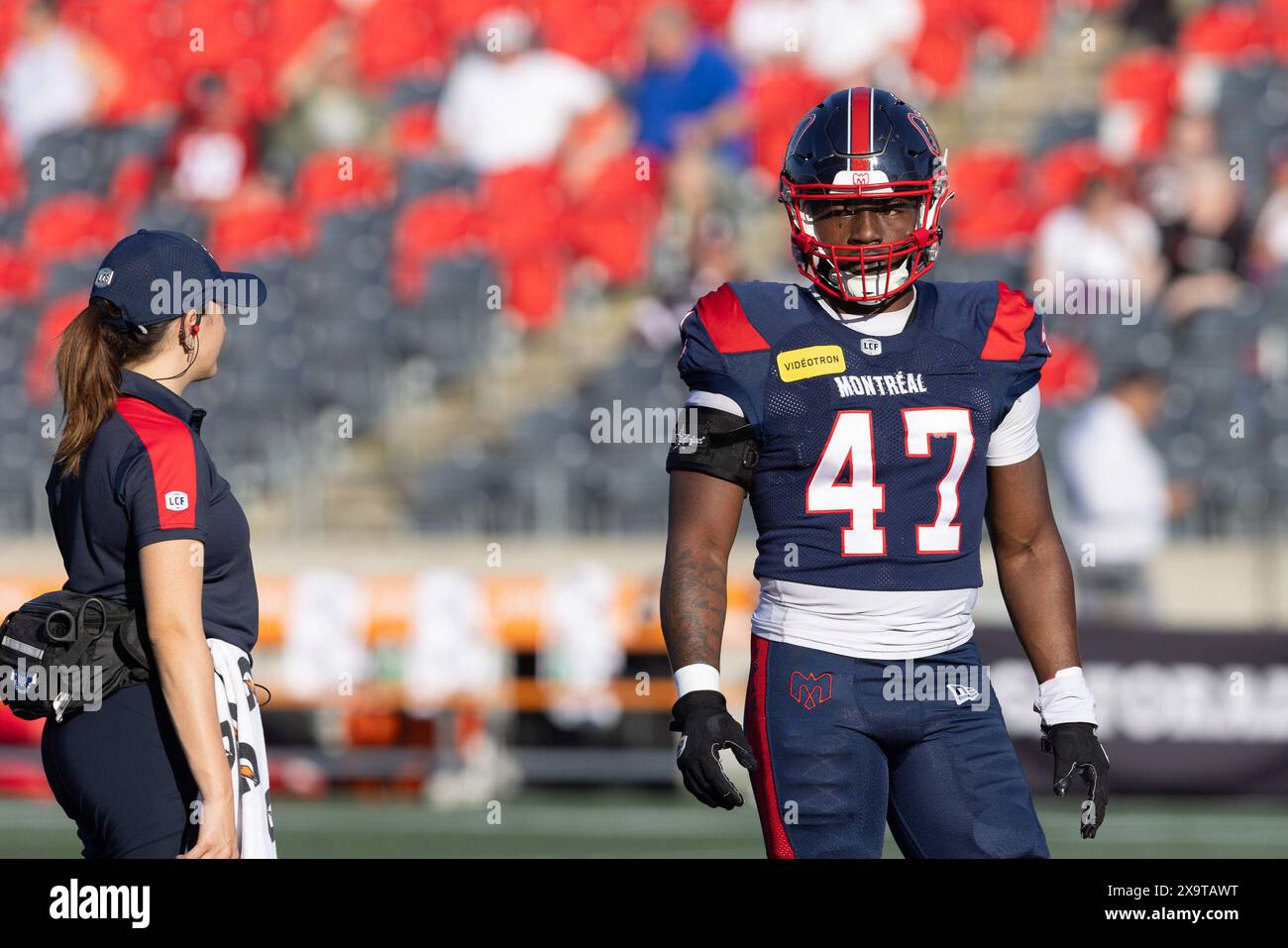 Ottawa, Canada. 31st May, 2024. Montreal Alouettes linebacker Jaylen ...