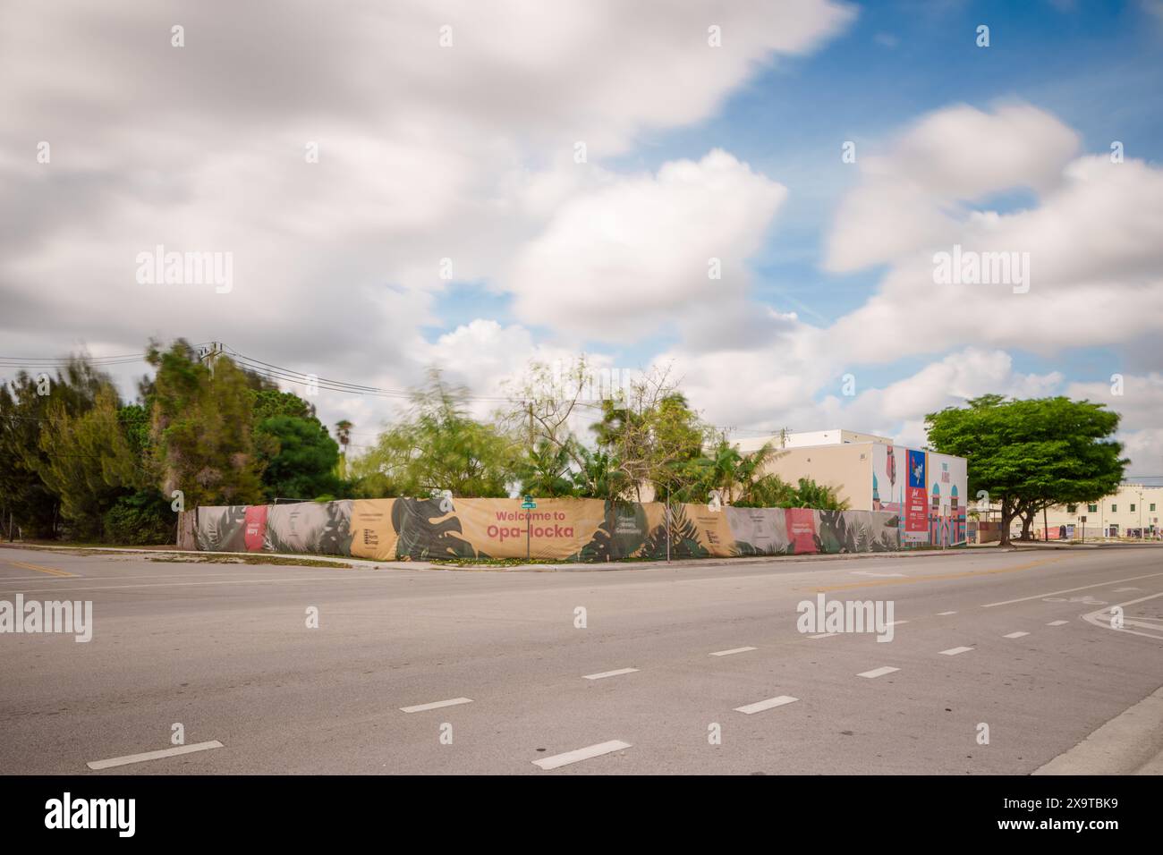 Opa Locka Miami, FL, USA - June 1, 2024: Welcome to Opa Locks fence ...