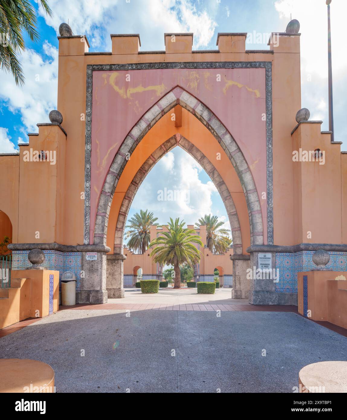 Opa Locka Miami, FL, USA - June 1, 2024: Historic arches Opa Locka ...