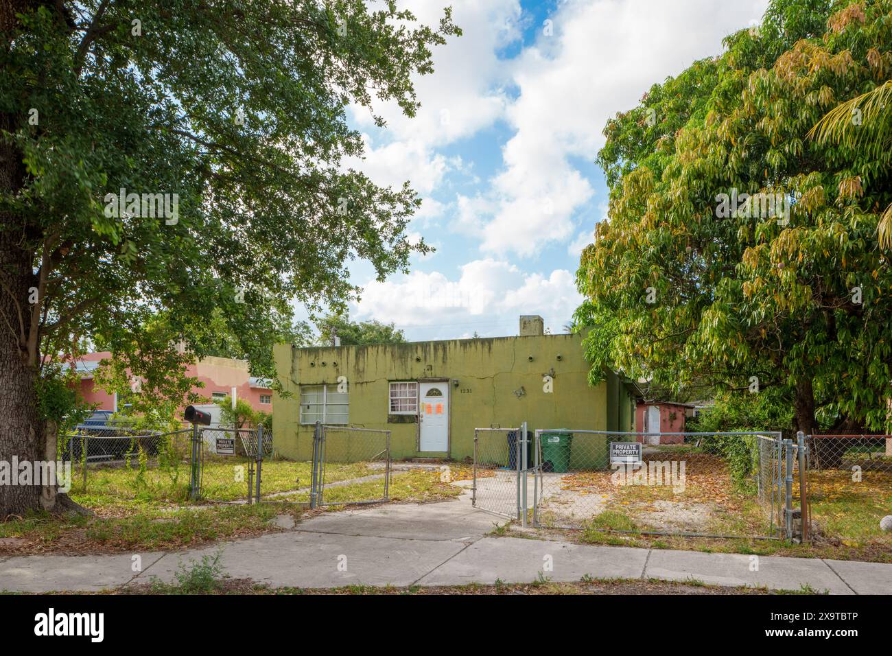 Opa Locka Miami, FL, USA - June 1, 2024: Landmark historic homes in Opa ...