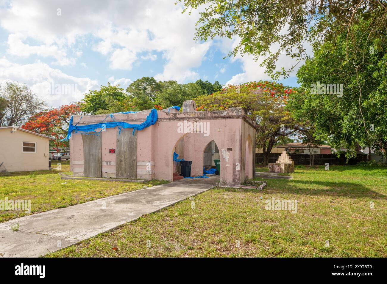Opa Locka Miami, FL, USA - June 1, 2024: Landmark historic homes in Opa ...