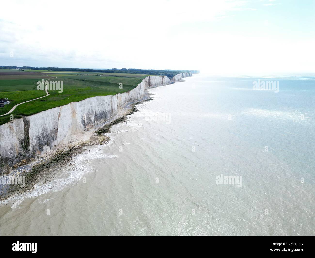 Aerial view of limestone cliffs, Normandy, France Stock Photo - Alamy