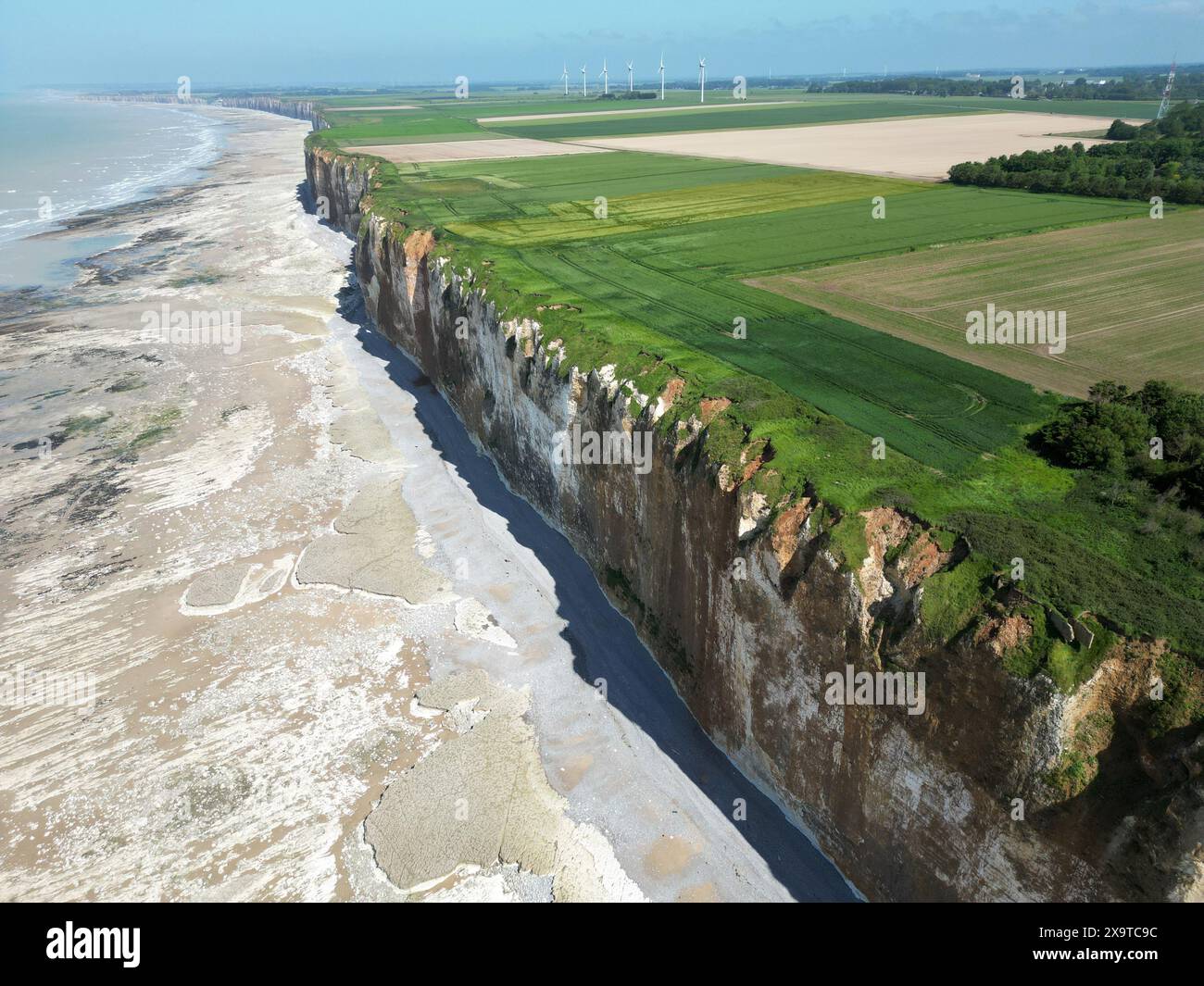 Aerial view of limestone cliffs, Normandy, France Stock Photo - Alamy