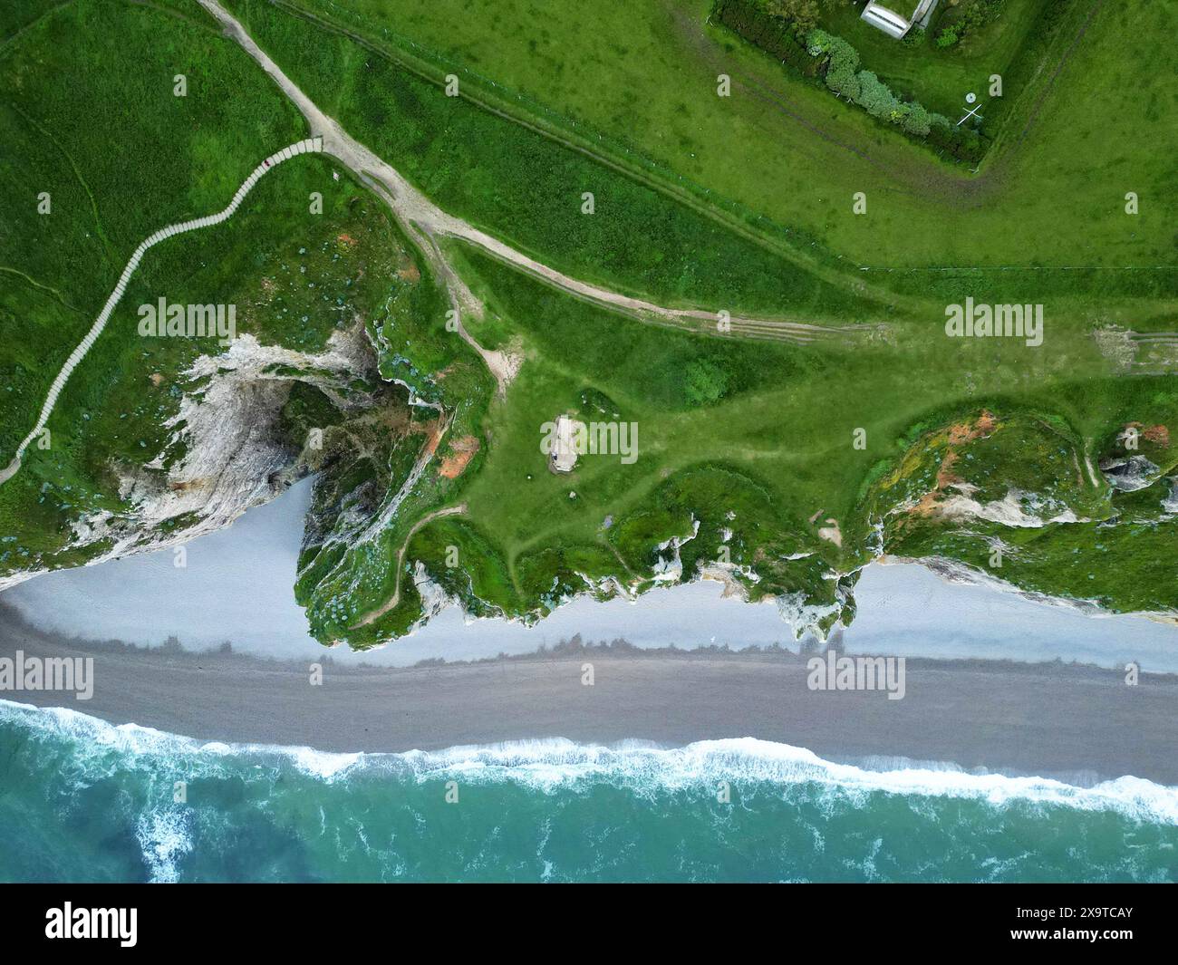 Aerial view of limestone cliffs, Normandy, France Stock Photo - Alamy
