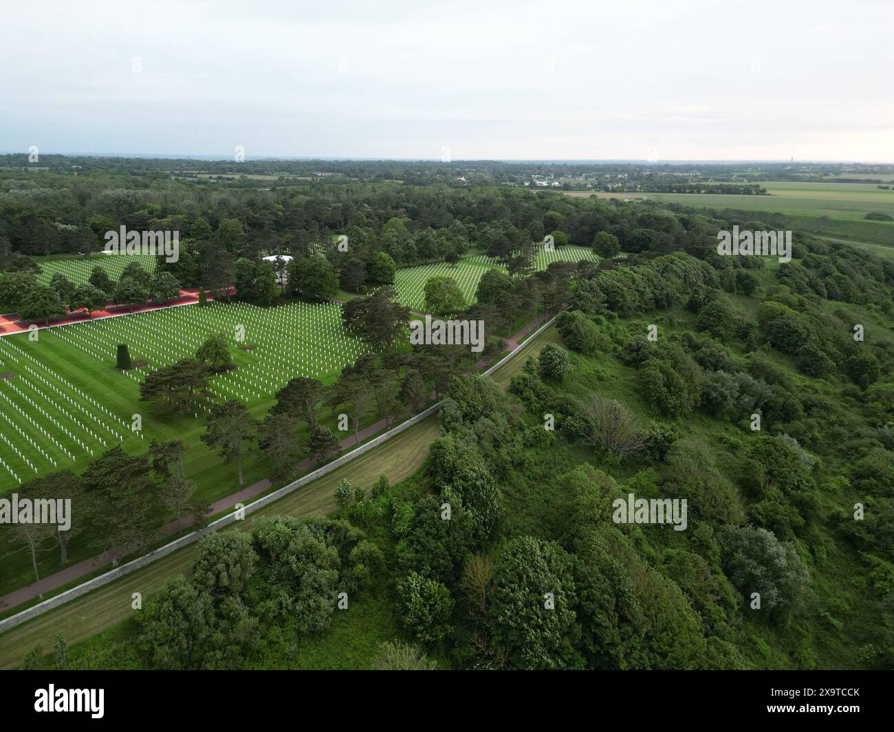 Normandy American Cemetery overlooking Omaha Beach and the English ...