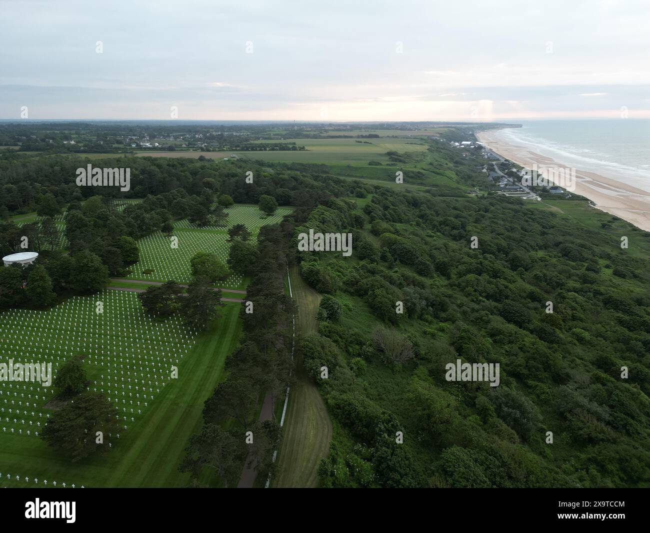 Normandy American Cemetery overlooking Omaha Beach and the English ...