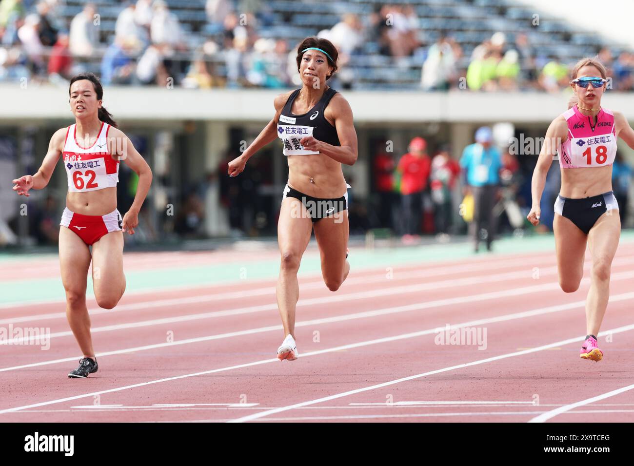 Tottori, Japan. 2nd June, 2024. (L-R) Aiha Yamagata, Arisa Kimishima, Manaka Miura Athletics ...