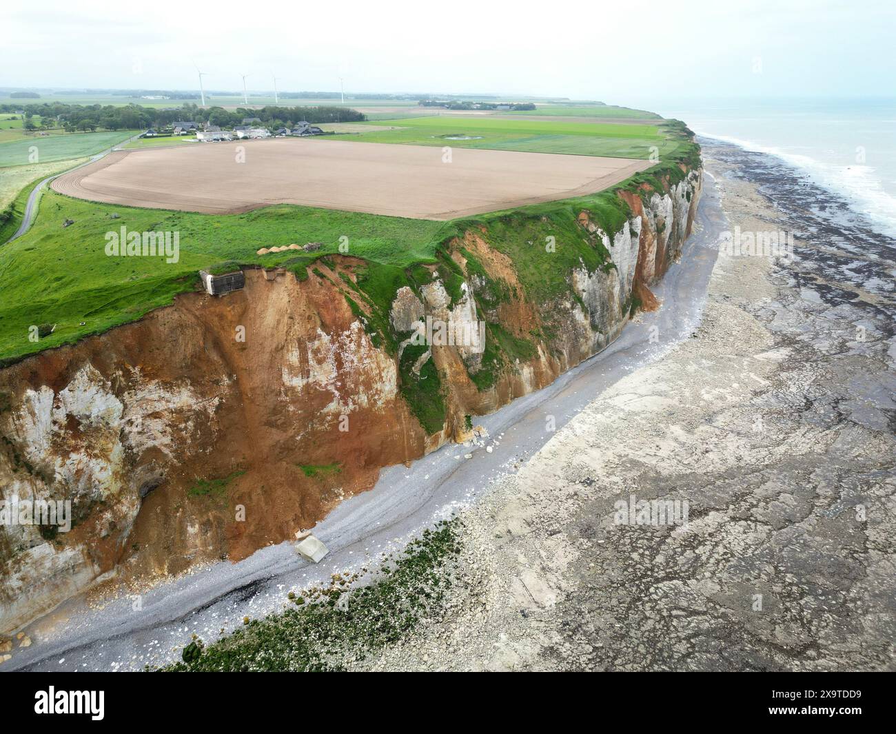 Aerial view of limestone cliffs, Normandy, France Stock Photo - Alamy