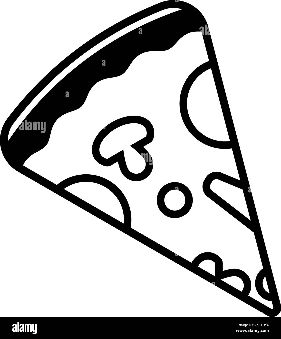 Slice of pizza or pizza pie for pizza party or store in vector Stock ...