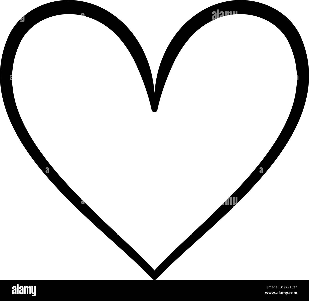 Single love heart icon line art vector drawing for romance or love ...