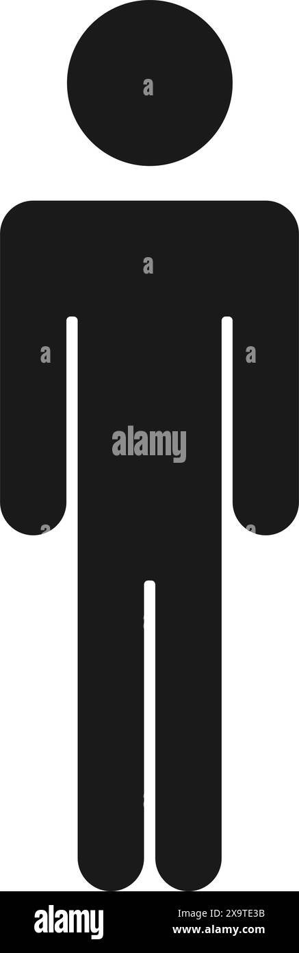 Male stick person icon for mens bathroom or similar signs in vector ...