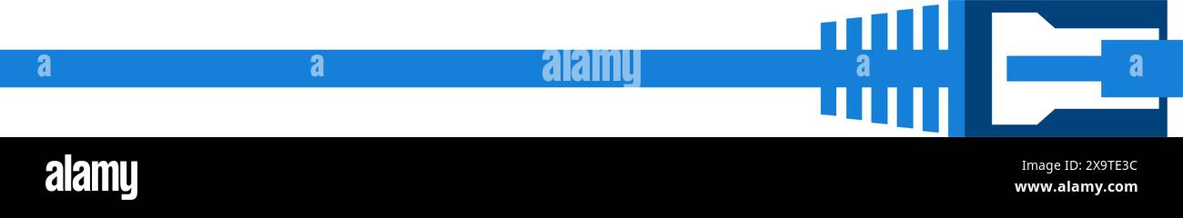 An ethernet, LAN or WAN patch cable with RJ45 connector in vector Stock ...