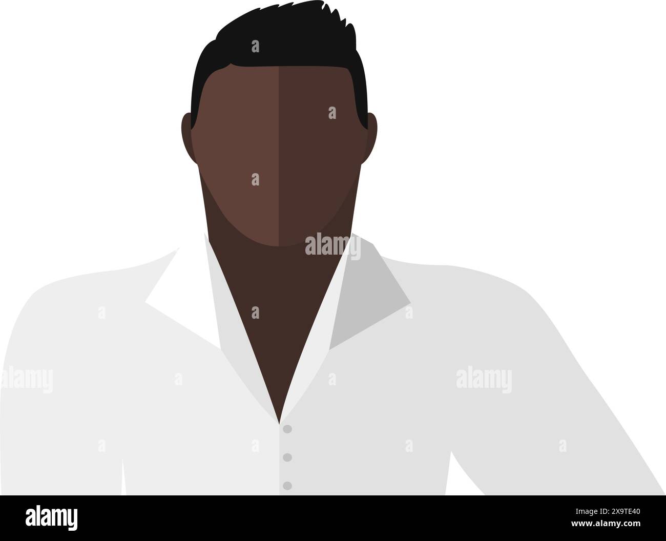 Facelesss young and stylish man with open shirt avatar icon vector ...