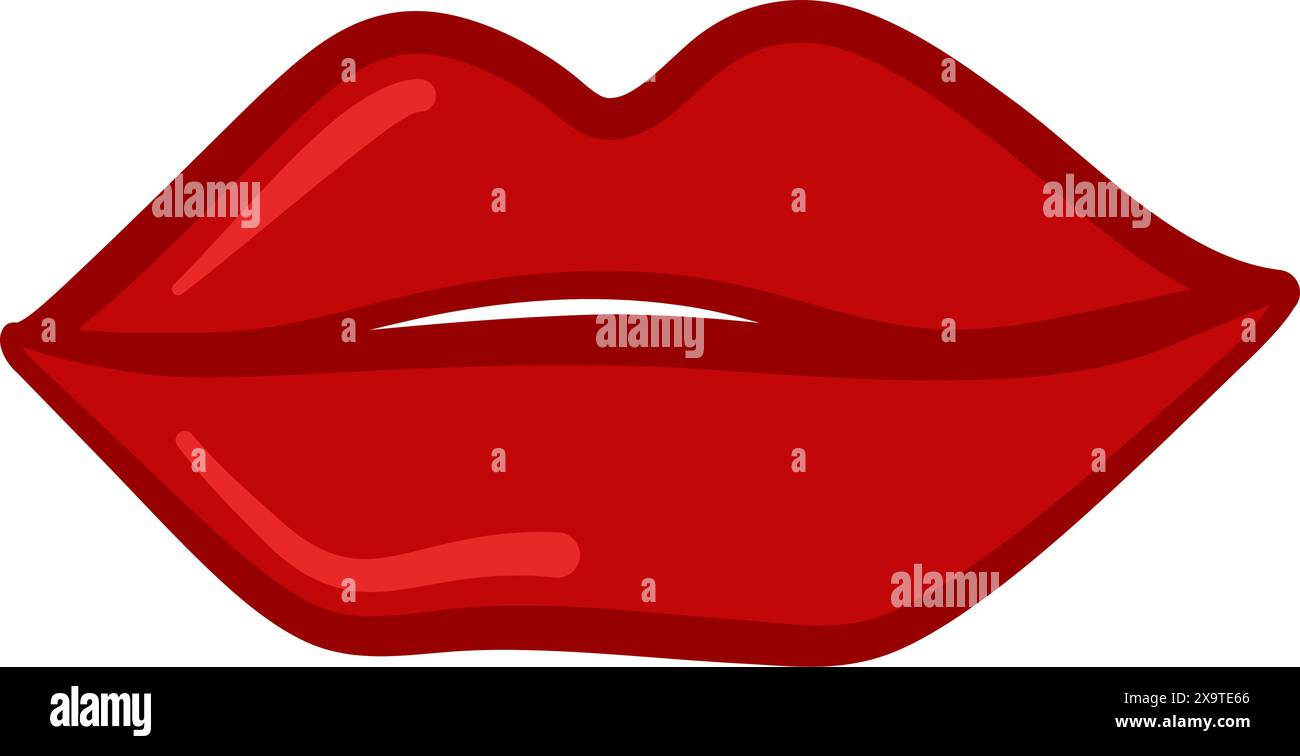Luscious red lips with lipstick kiss vector Stock Vector Image & Art ...