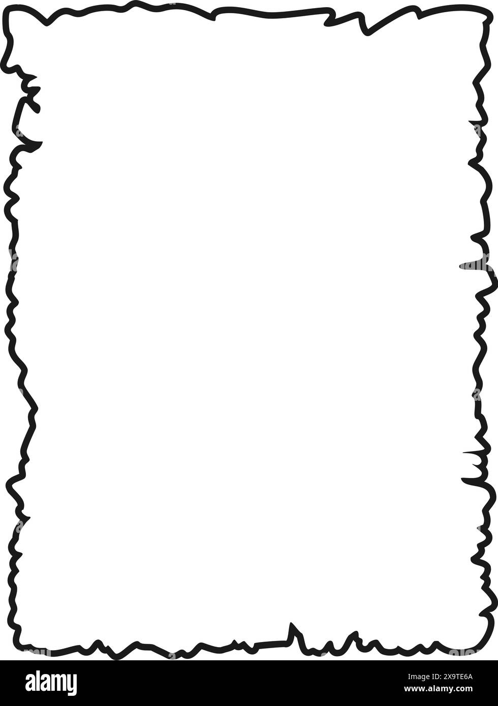 A rough drawn squiggly or wavy line border frame in vector Stock Vector ...