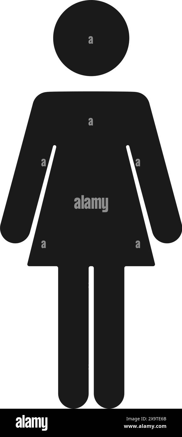Female stick person icon for womens bathroom or similar signs in vector ...