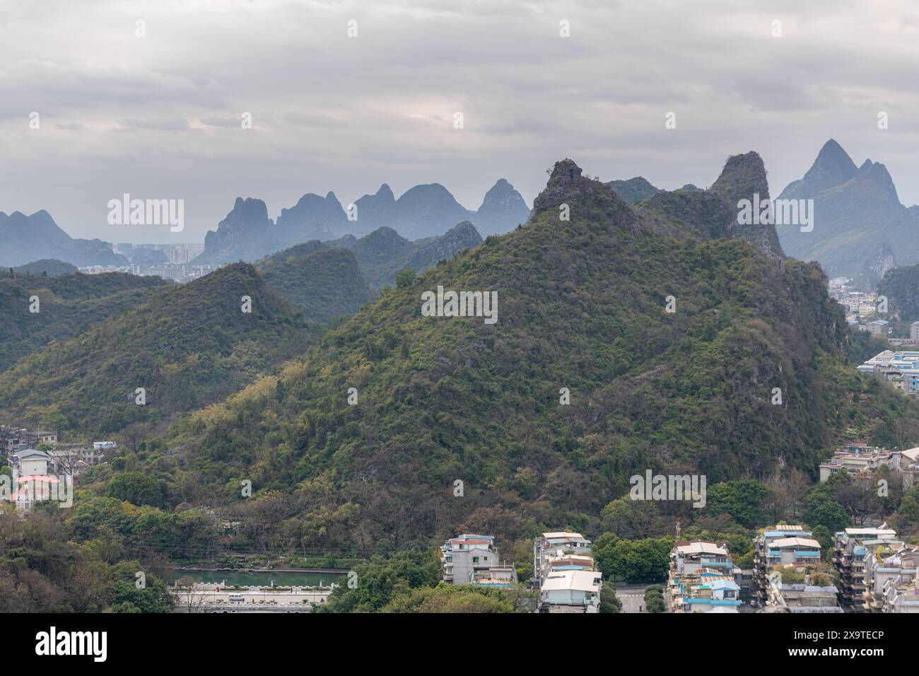 Unique and spectacular karst landforms in Yangzhou, Guilin, China. Copy ...