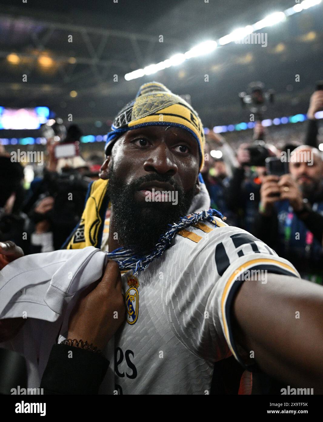 LONDON, ENGLAND - JUNE 1: Antonio Rudiger of Real Madrid celebrates ...