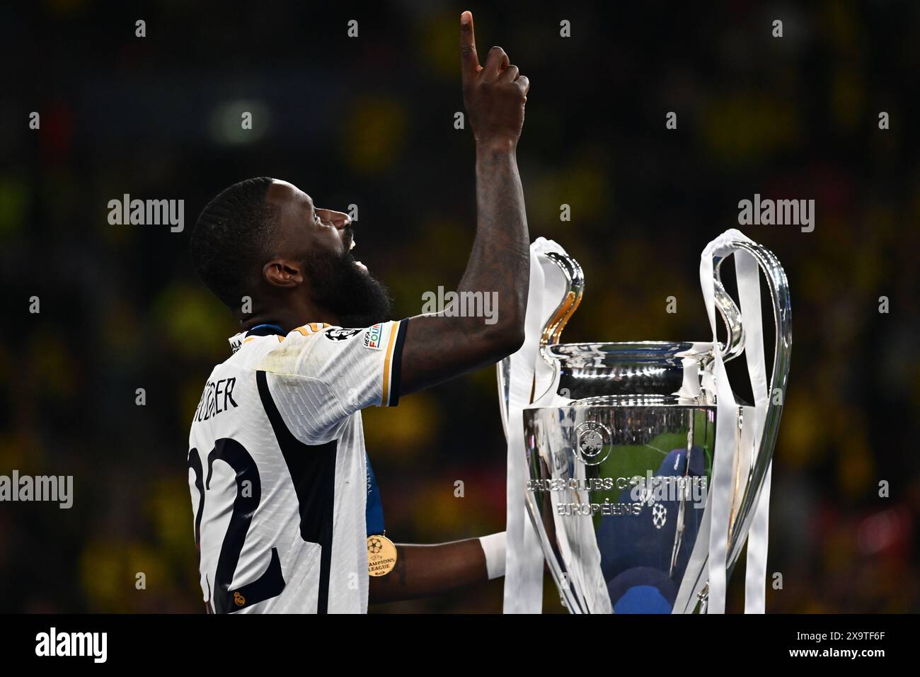 LONDON, ENGLAND - JUNE 1: Antonio Rudiger of Real Madrid with UEFA ...