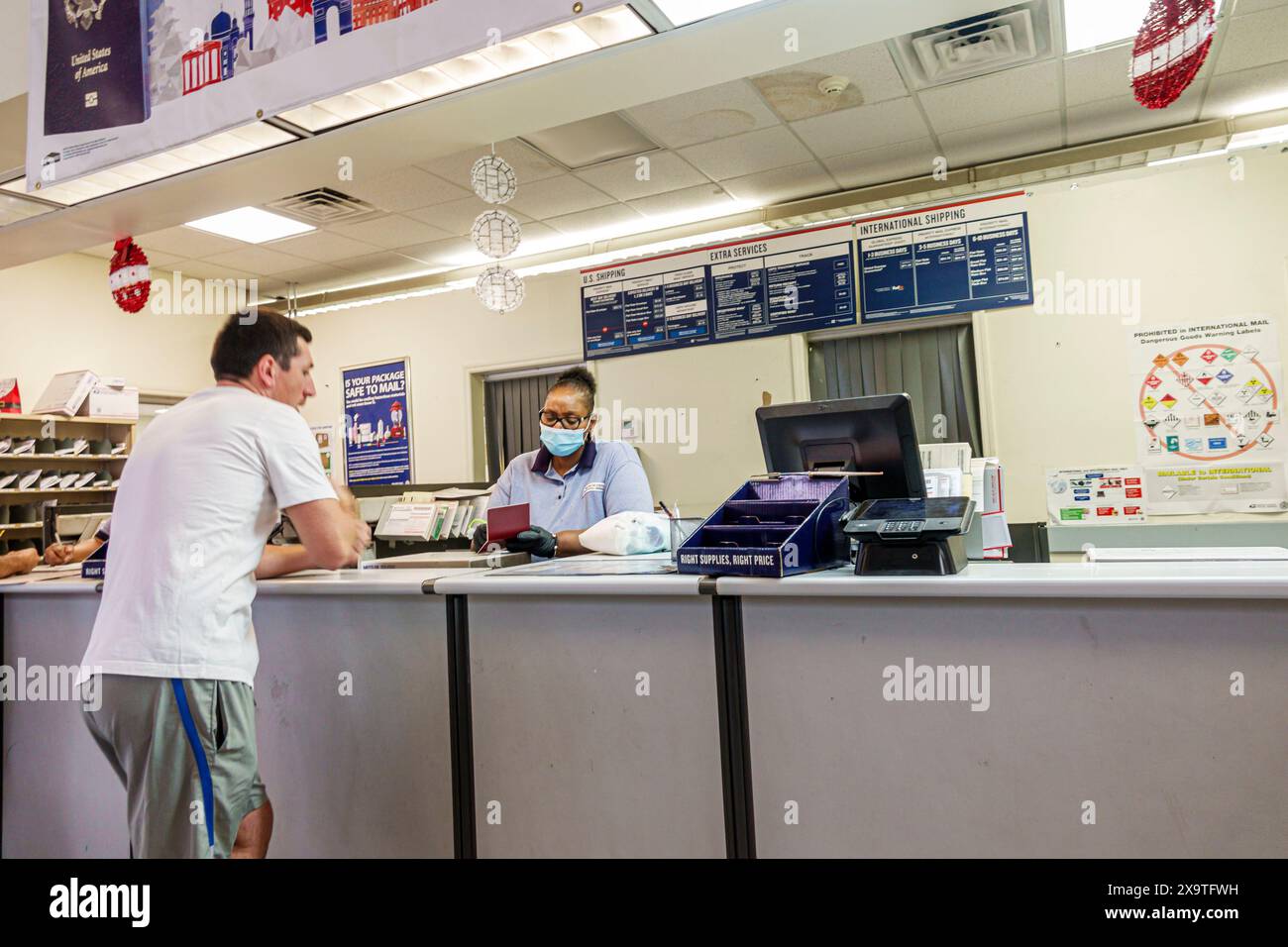 Miami Beach Florida,US Post Office,counter inside interior,customer ...