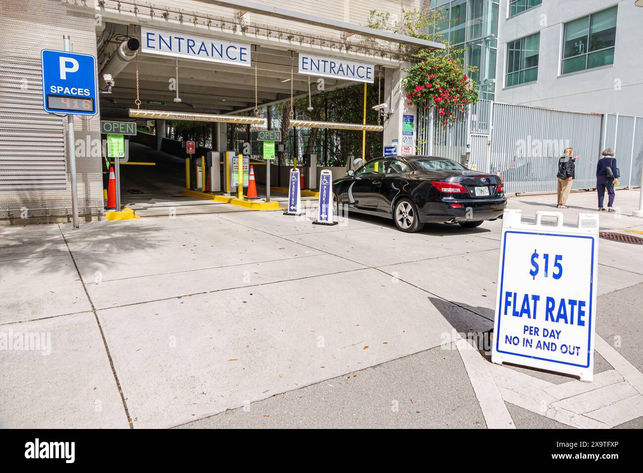 Miami Beach Florida,public parking lot garage,outside exterior entrance ...