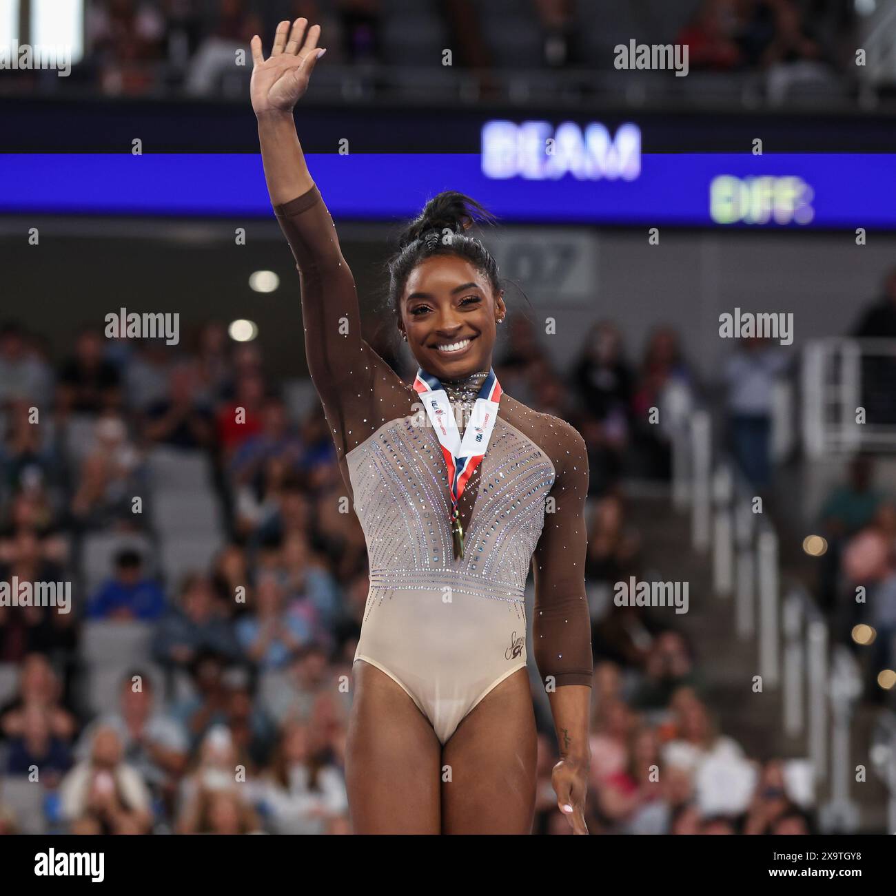 Fort Worth, Texas, USA. June 2, 2024: Simone Biles during the awards ...