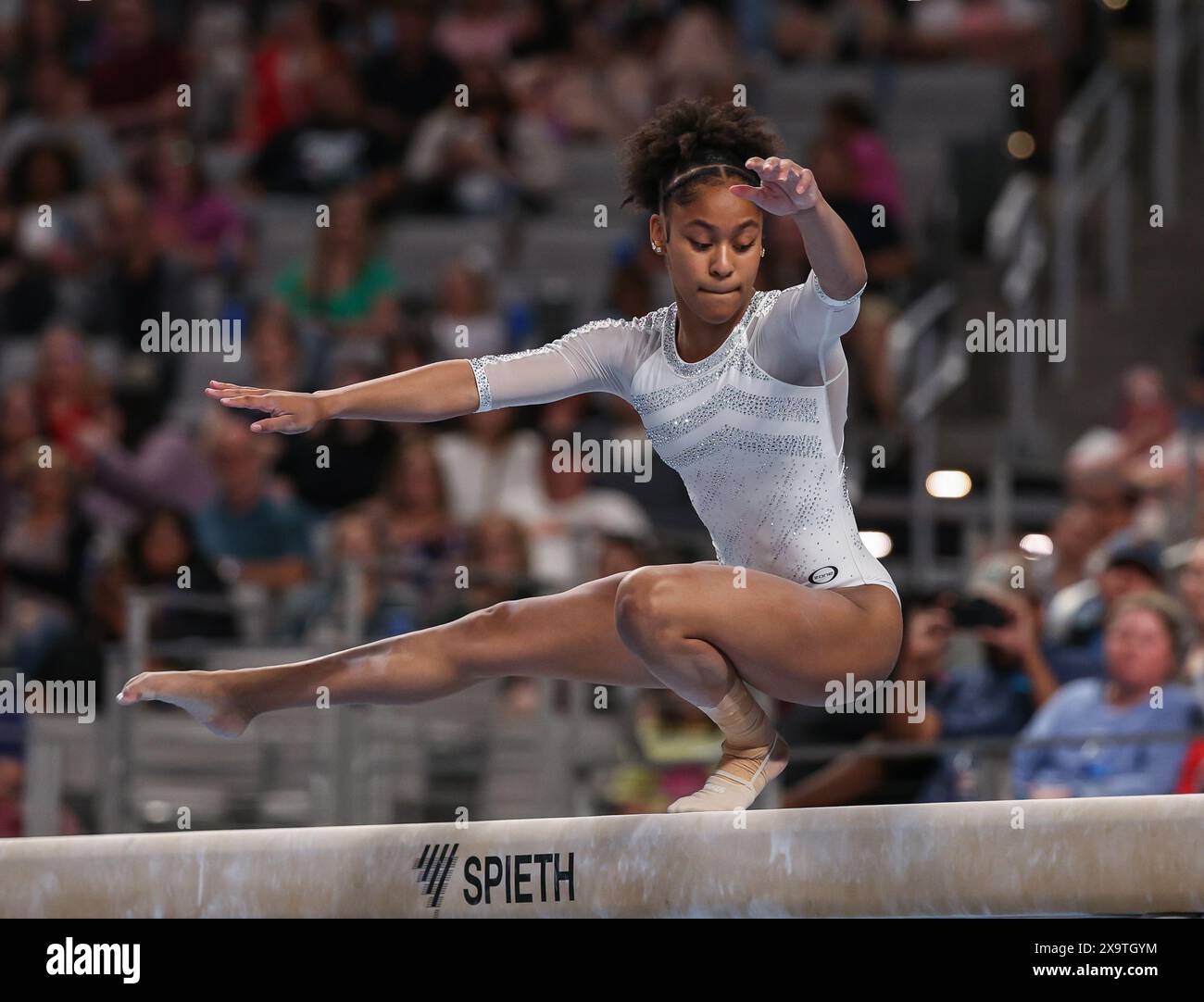 June 2, 2024: Skye Blakely competes on the balance b eam during the ...