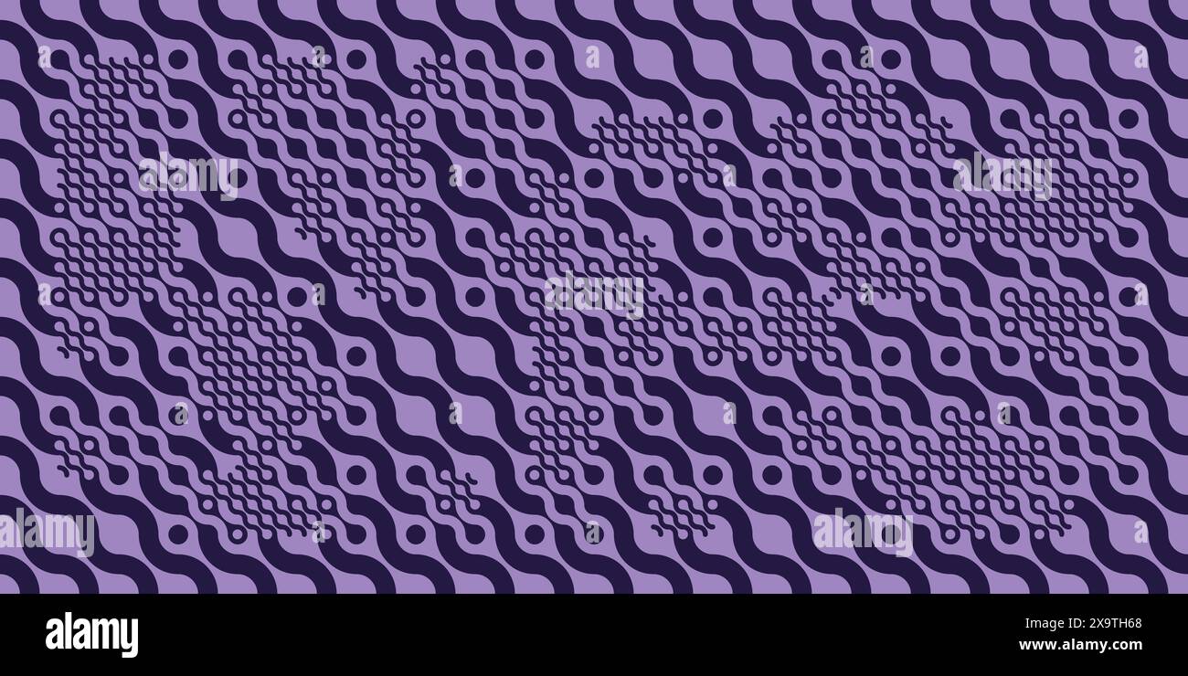 Seamless purple wavy pattern with circle shapes. Maze like background ...