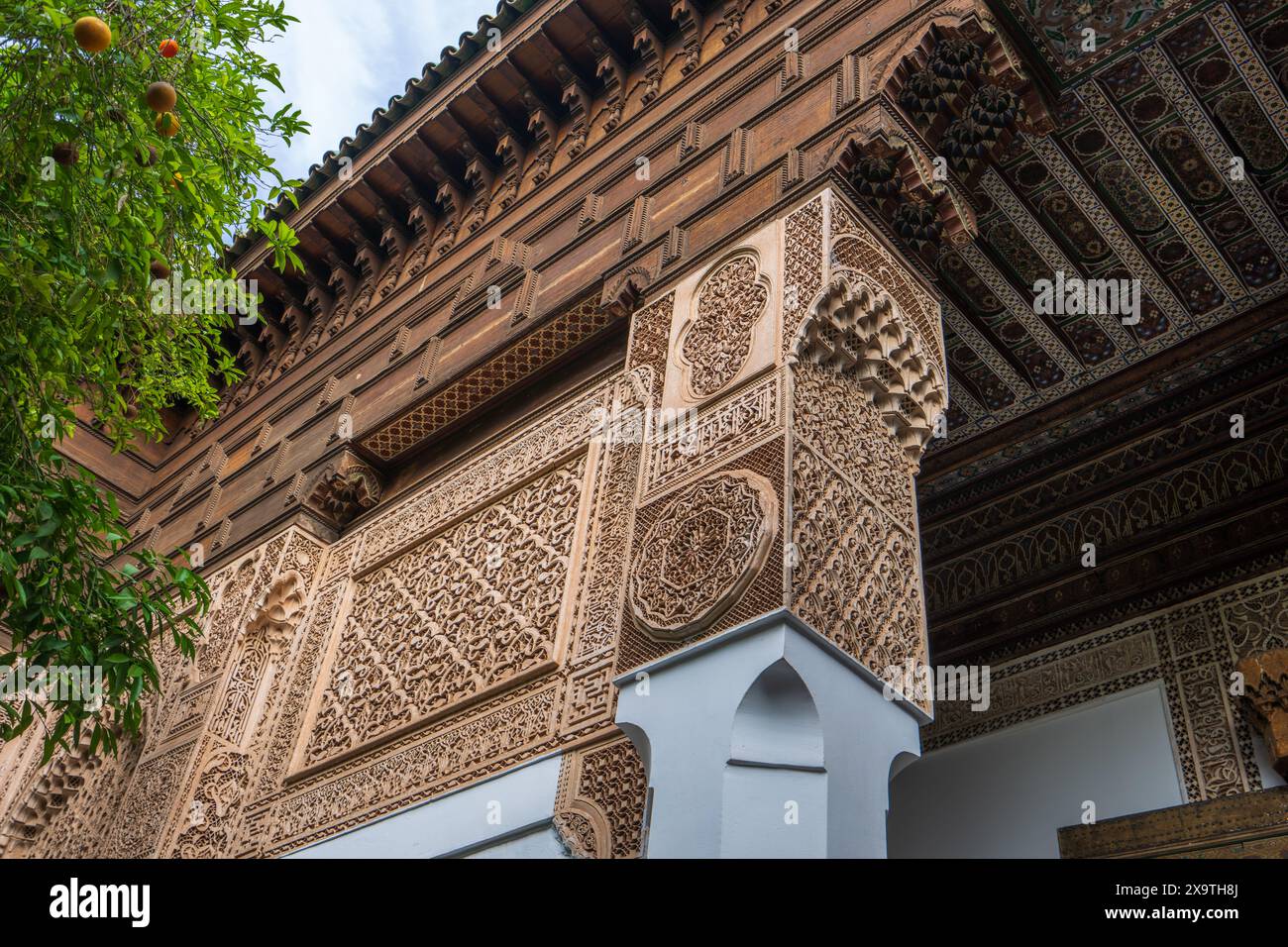 Bahia Palace, Marrakech, Morocco - March 18, 2024: Detailed view of ...