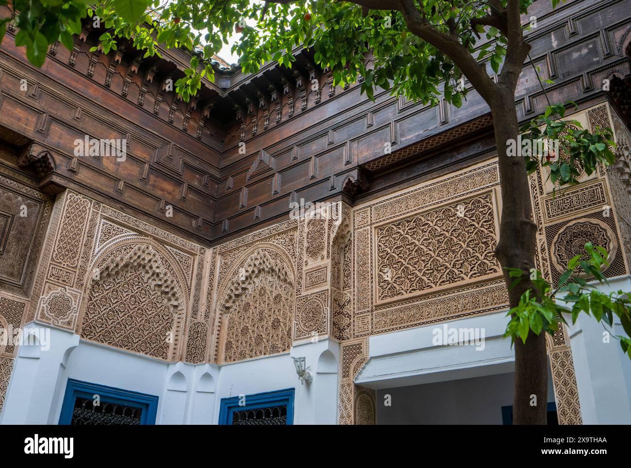 Bahia Palace, Marrakech, Morocco - March 18, 2024: Detailed view of ...