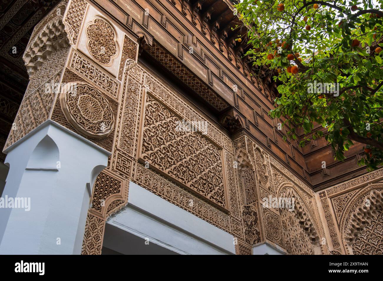 Bahia Palace, Marrakech, Morocco - March 18, 2024: Detailed view of ...