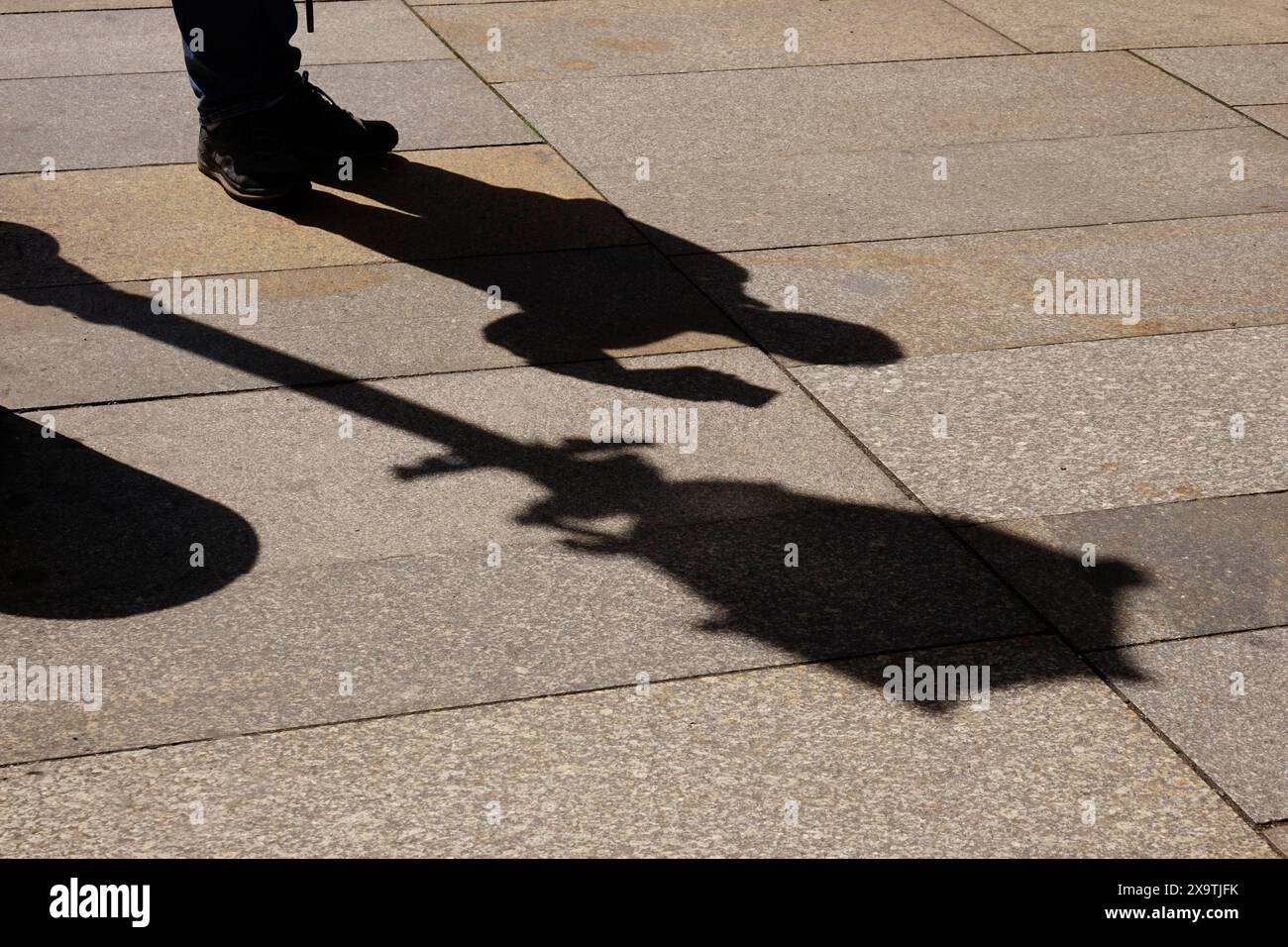Man taking a selfie with a mobile phone, Shadow, Germany Stock Photo ...
