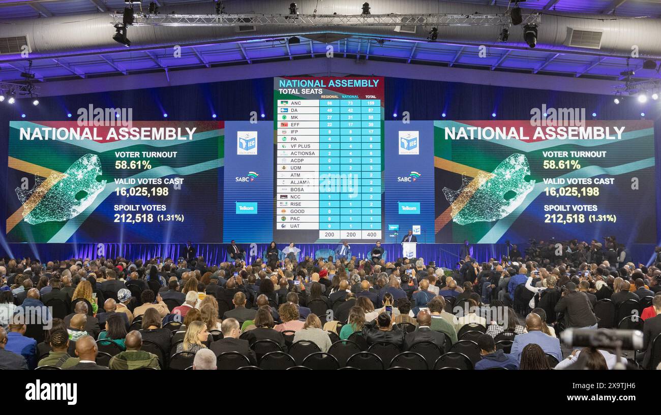 Beijing, South Africa. 2nd June, 2024. An electronic screen shows the ...