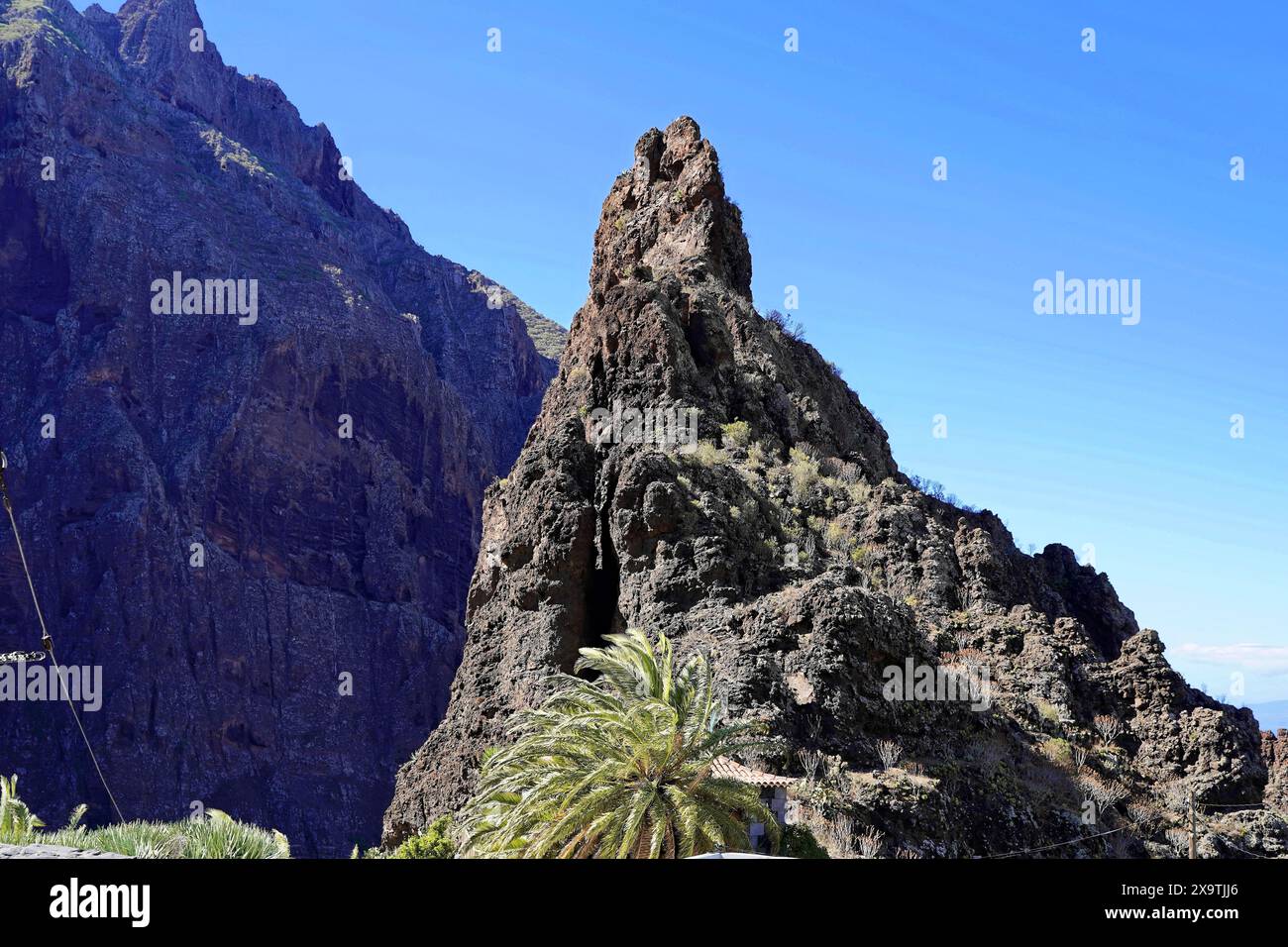 Mountain village Masca, Masca Gorge, Montana Teno Mountains, Tenerife ...
