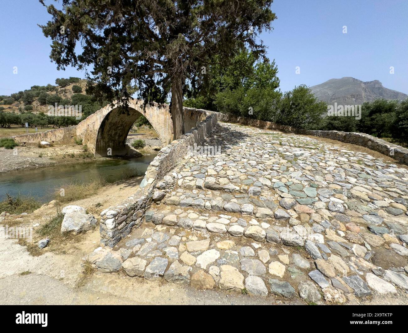 View of stairway with coarse cobblestones in the centre of the picture ...