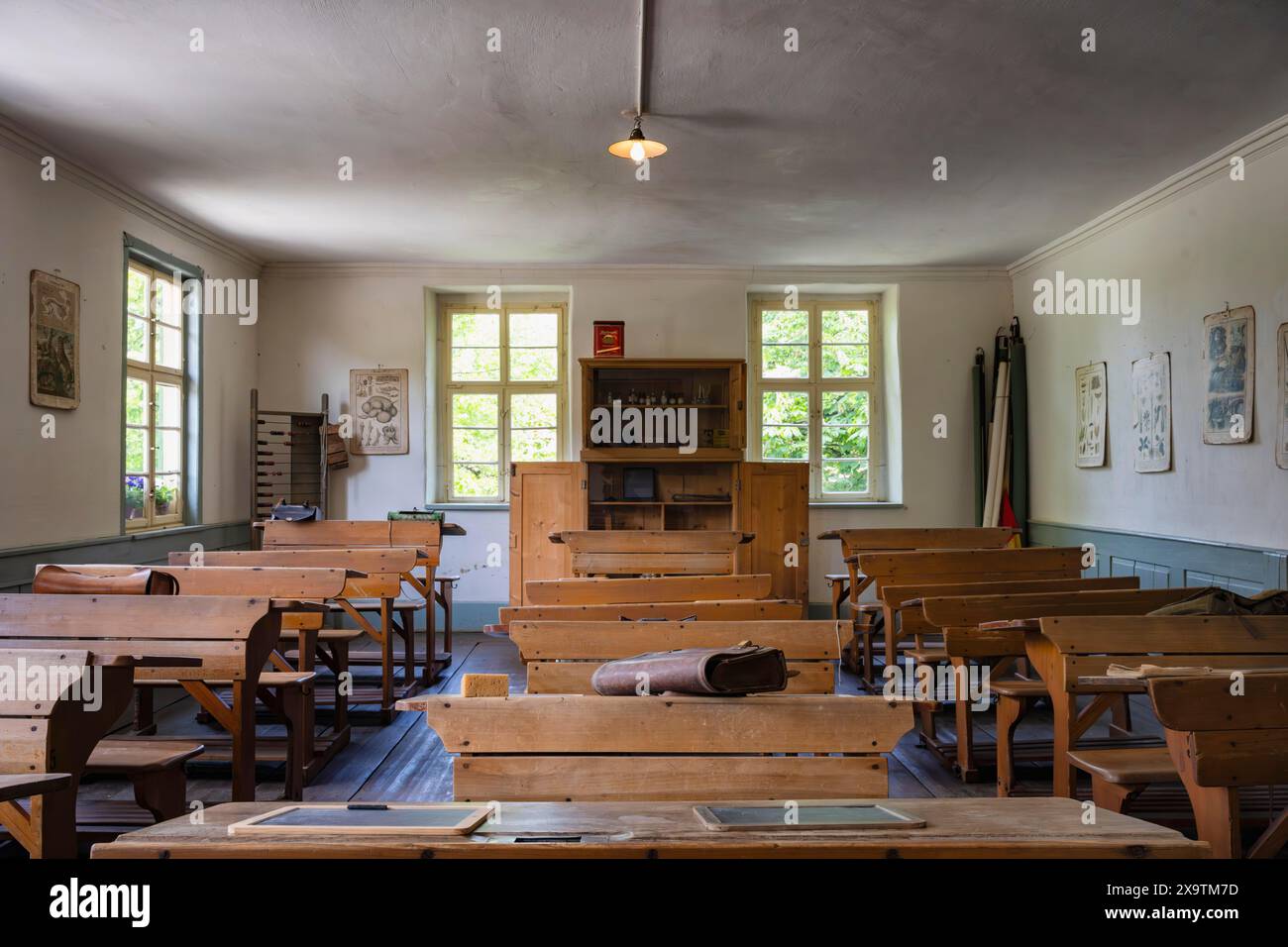 Typical classroom of a village school in the 19th century, Neuhausen ob ...