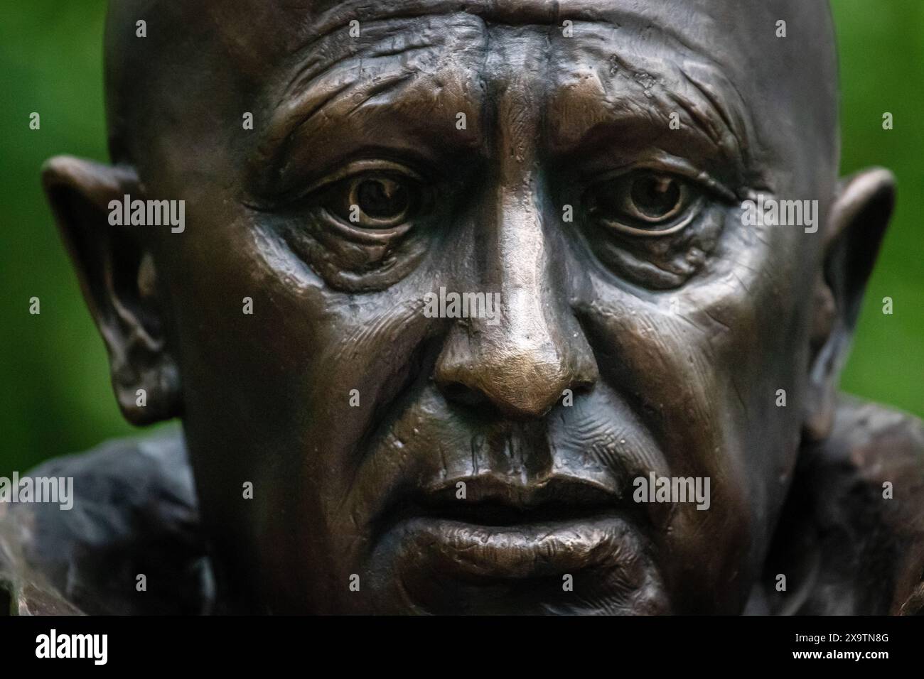 A sculpture to the head of the PMC Evgeny Prigozhin is unveiled next to ...