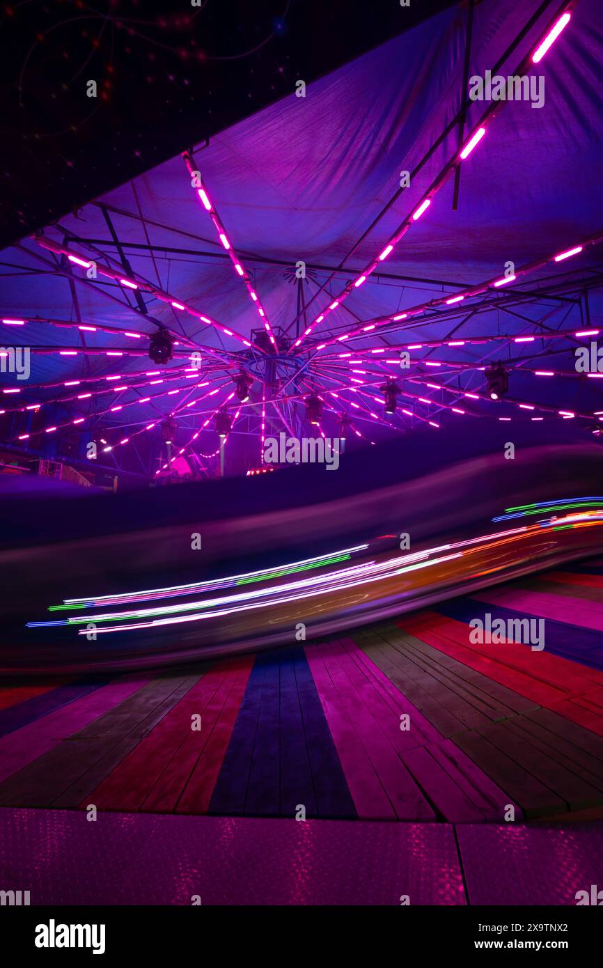 Spinning ride light trails at the Los Angeles County Fair- 23 May 2024 ...