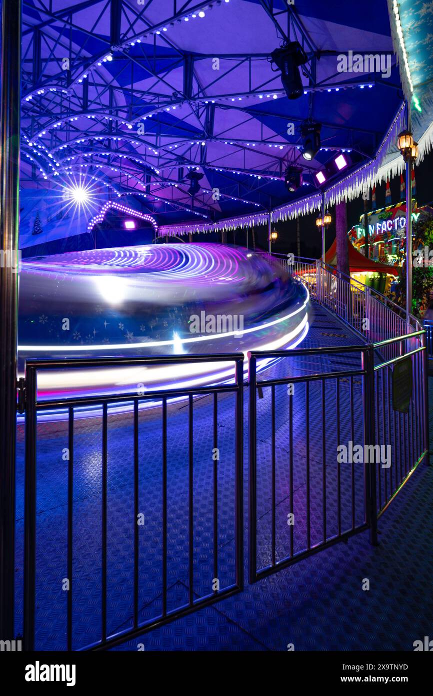 Spinning ride light trails at the Los Angeles County Fair- 23 May 2024 ...