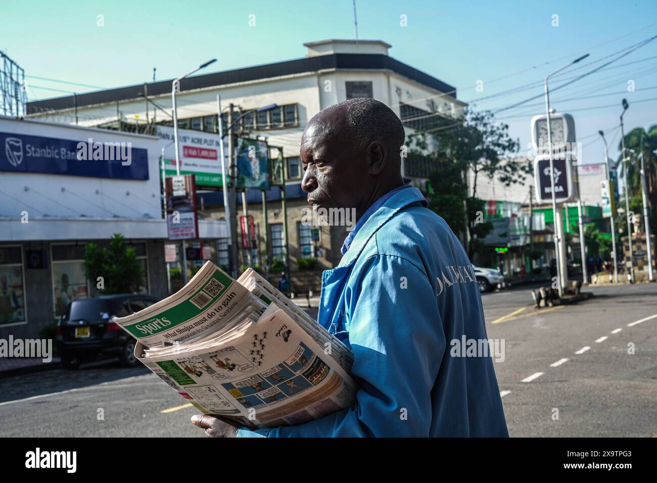 Nakuru, Kenya. 02nd June, 2024. Kennedy Ahoya, waits for customers to ...