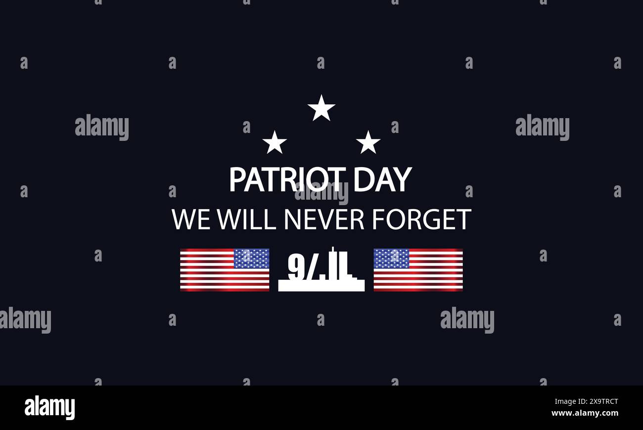 Remembering 911 A Tribute to Patriot Day with Flag Design Stock Vector ...