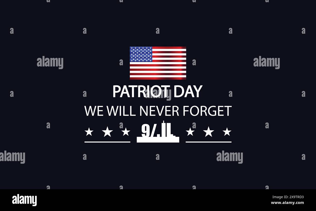 Remembering 911 A Tribute to Patriot Day with Flag Design Stock Vector ...