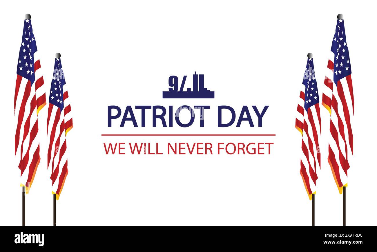 Remembering 911 A Tribute to Patriot Day with Flag Design Stock Vector ...