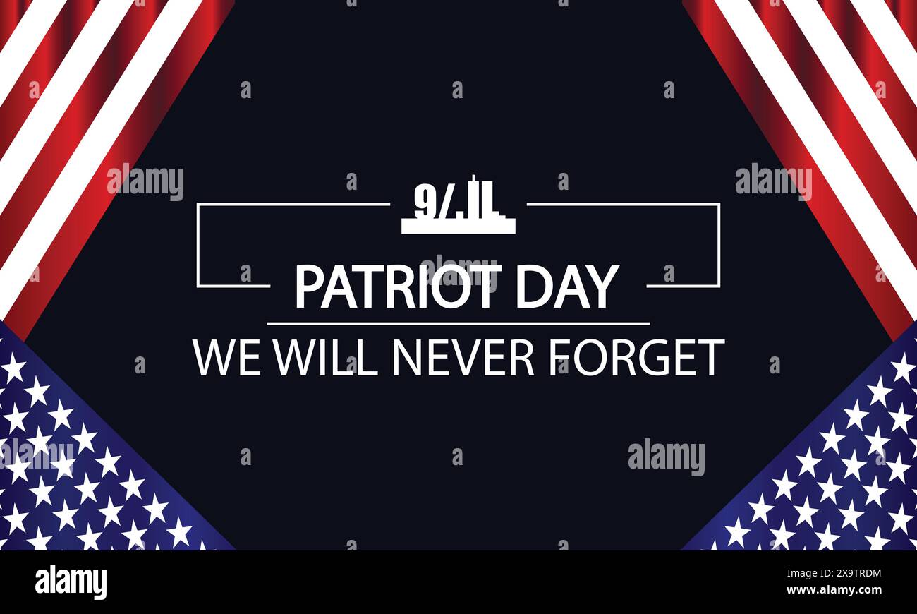 Remembering 911 A Tribute to Patriot Day with Flag Design Stock Vector ...