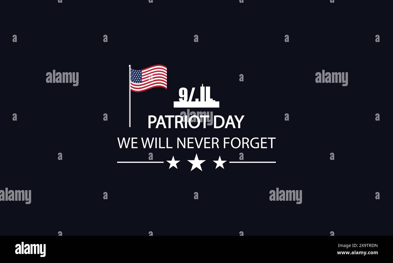 Remembering 911 A Tribute to Patriot Day with Flag Design Stock Vector ...
