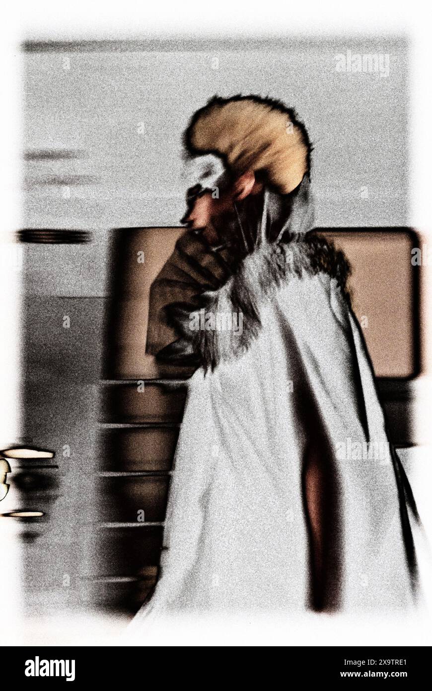 A phantom of the opera looking runway shot, solarized fashion ...