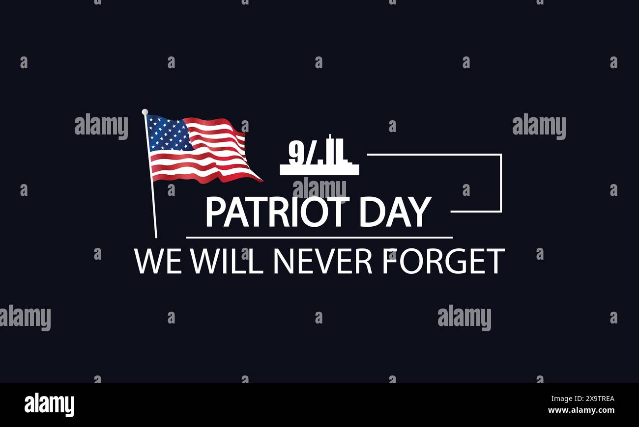 Remembering 911 A Tribute to Patriot Day with Flag Design Stock Vector ...